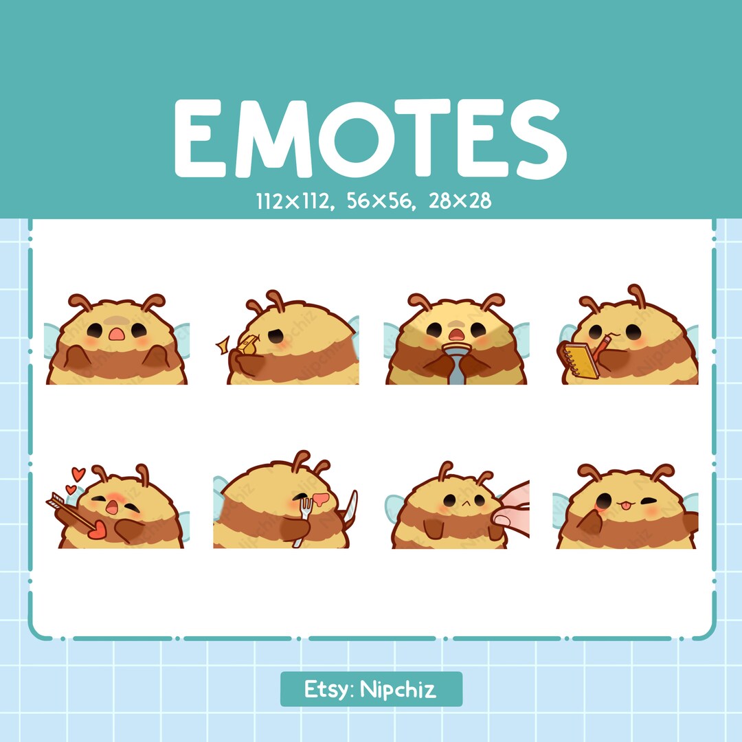 Bee Emotes / Cute Emoji Pack / 8 Bee Emotes for Streaming / Bundle ...