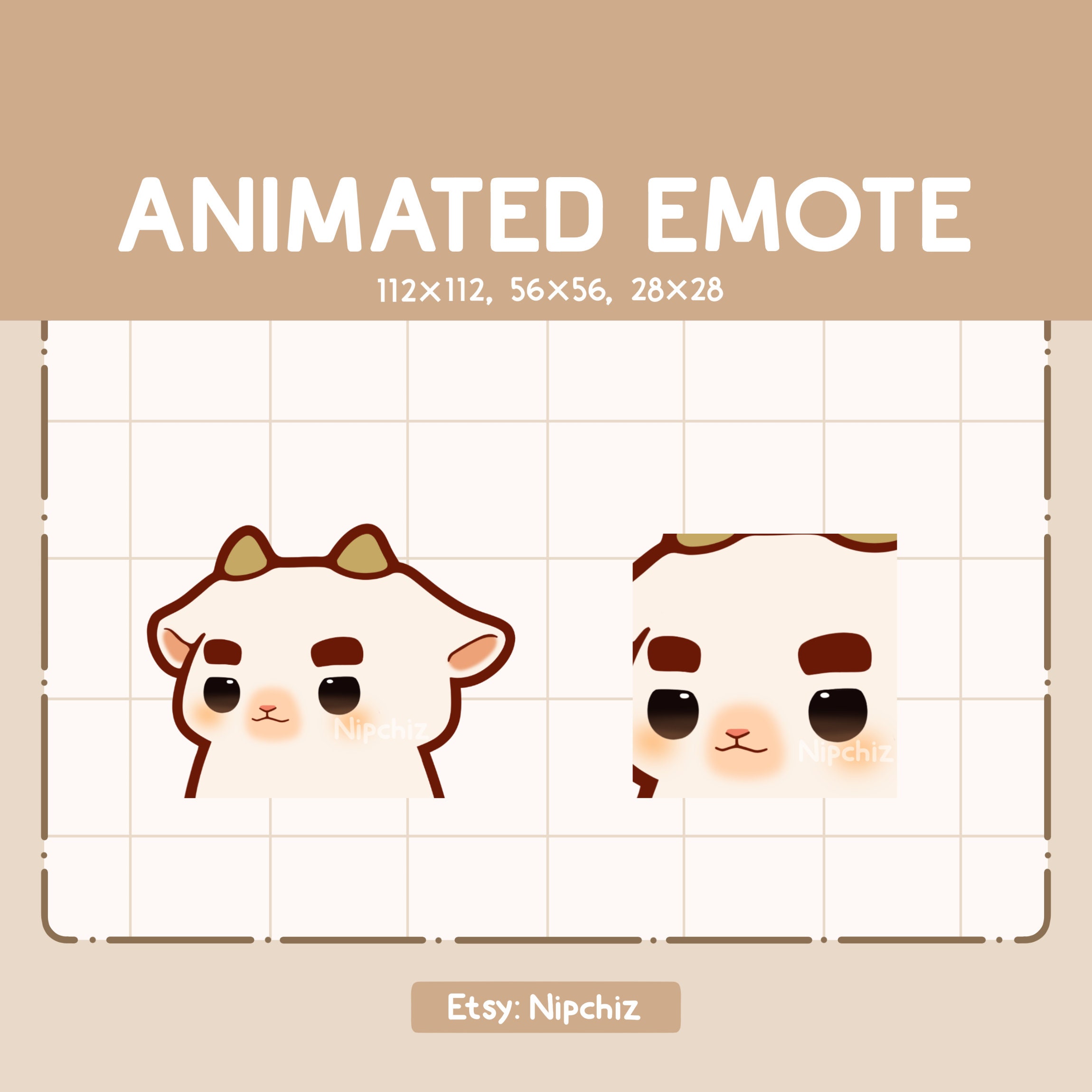 Animated Emote Cute Goat Lifting His Thick Fabulous Eyebrows / Cartoon ...
