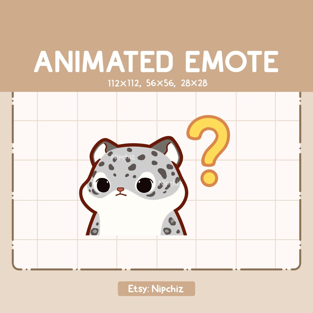 Animated Emote Confused Snow Leopard is Trying to Figure Something Out ...