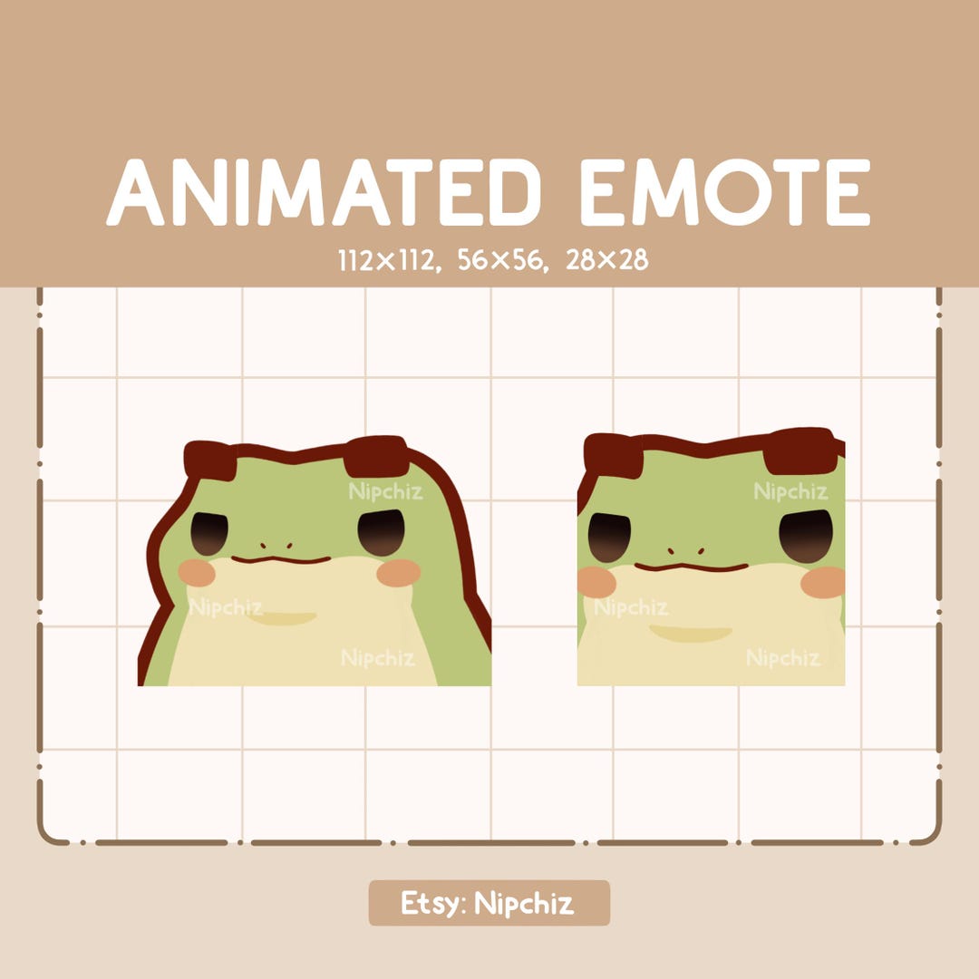 Animated Emote Chibi Frog Lifting His Thick Fabulous Eyebrows / Kawaii ...