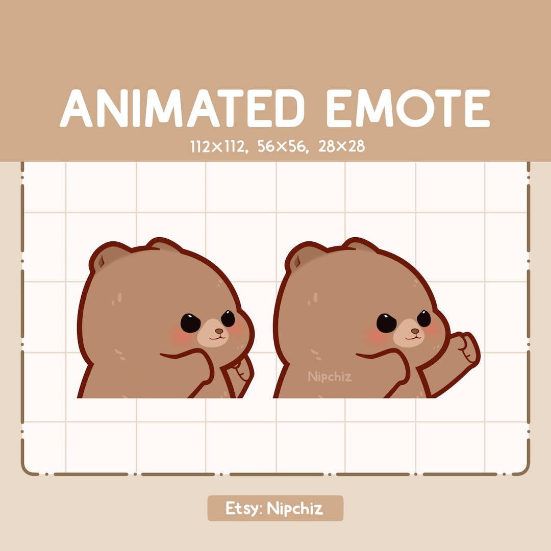 Animated Emote Cute Grizzly Bear Punching Fast / Emote for Streamer ...