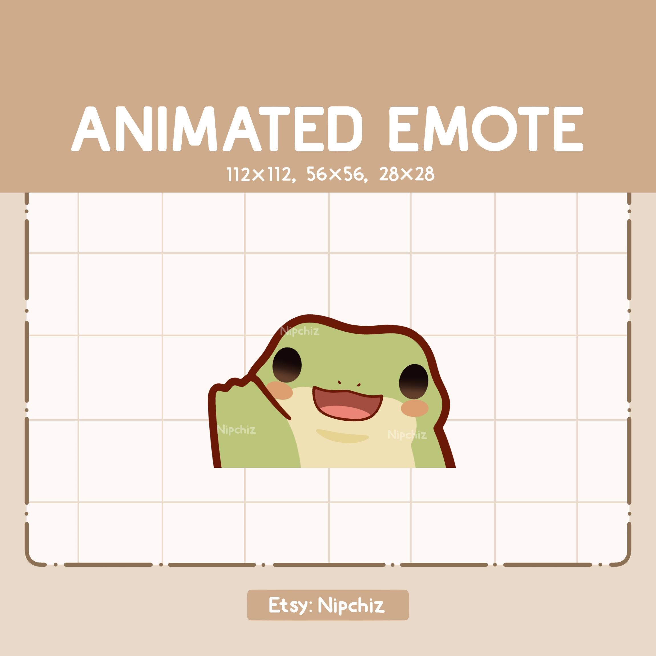 Animated Emote Cute Frog Waving - Hello Emote - Adorable Emote - Funny ...