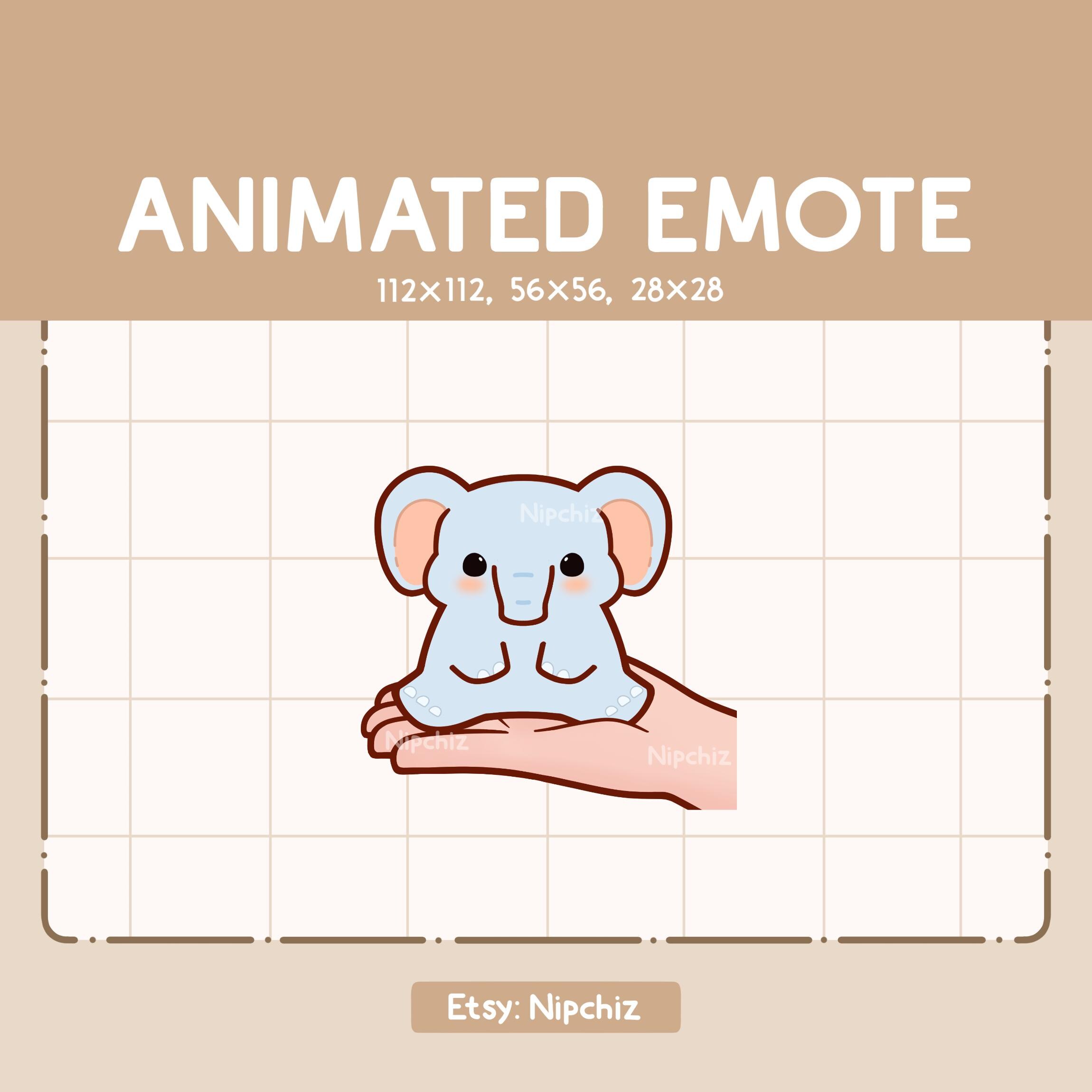 Animated Emote Cute Hand is Presenting a Elephant / Kawaii Cartoon ...