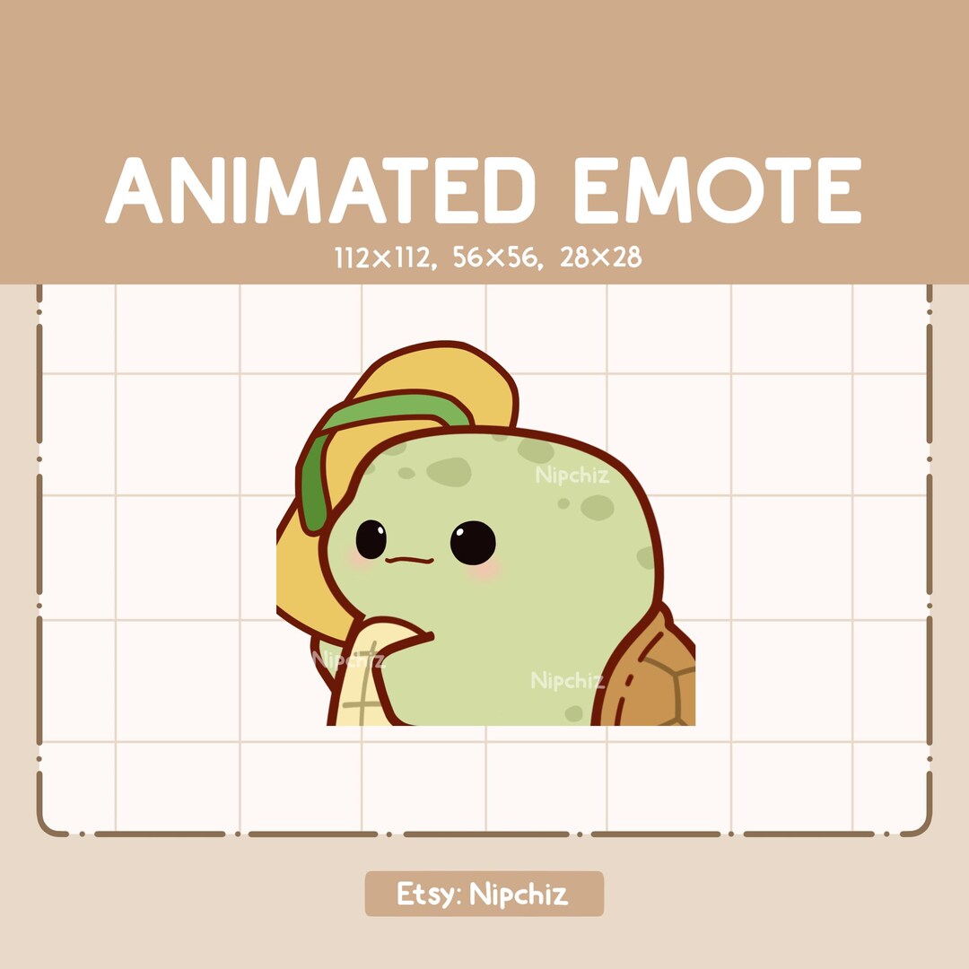 Animated Emote Adorable Turtle is Throwing a Sandal - Funny Cartoon ...