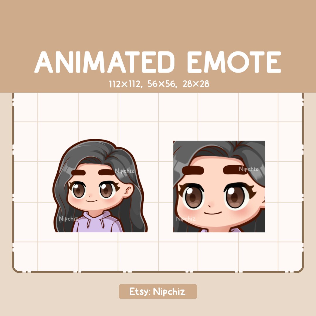 Animated Emote Girl Long Straight Black Hair Lifting Her Thick Fabulous ...