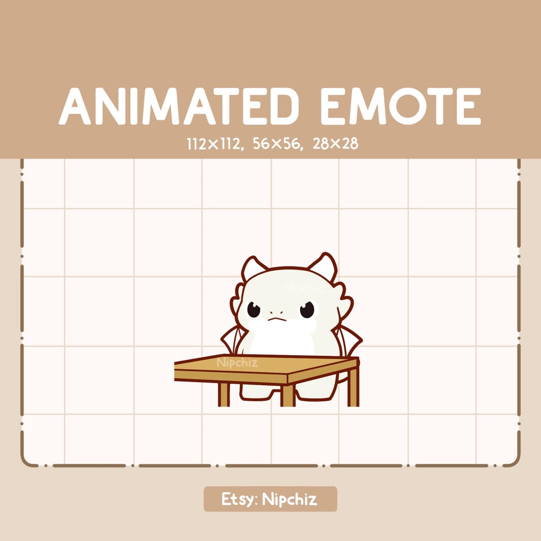 Animated Emote Chibi White Dragon Angry by Flipping a Table in Front of ...