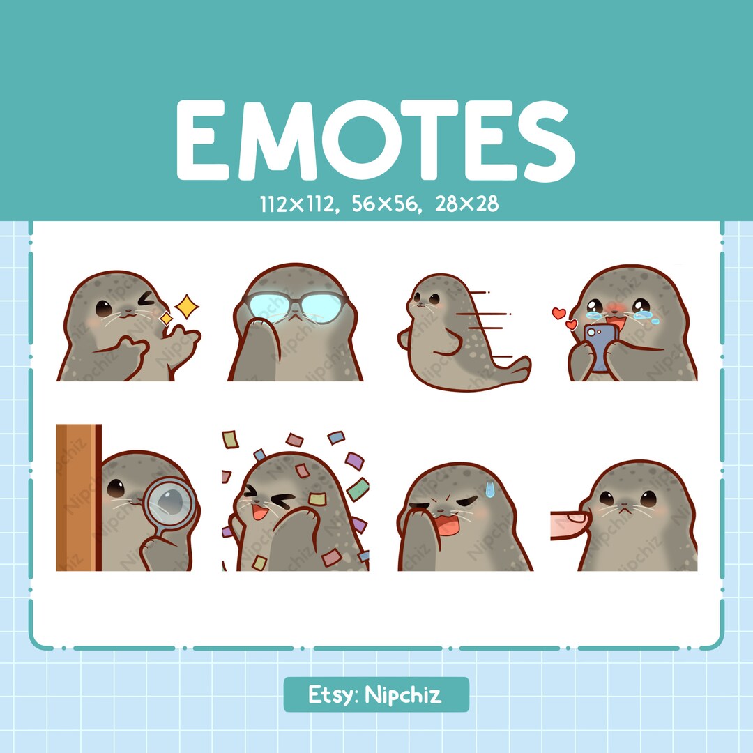 Cute Seals Emotes | 8 Emotes for Streamer | Cute Baby Seals Emote Pack ...