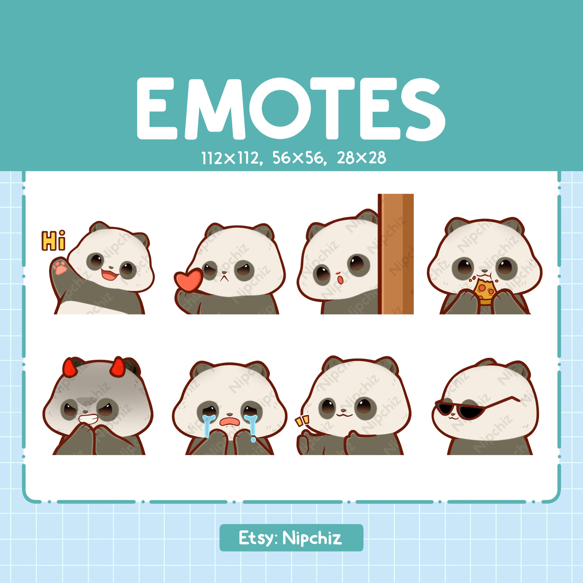 Cute Panda Emotes 8 Emotes for Streamer Cute Panda Emote Pack Funny ...