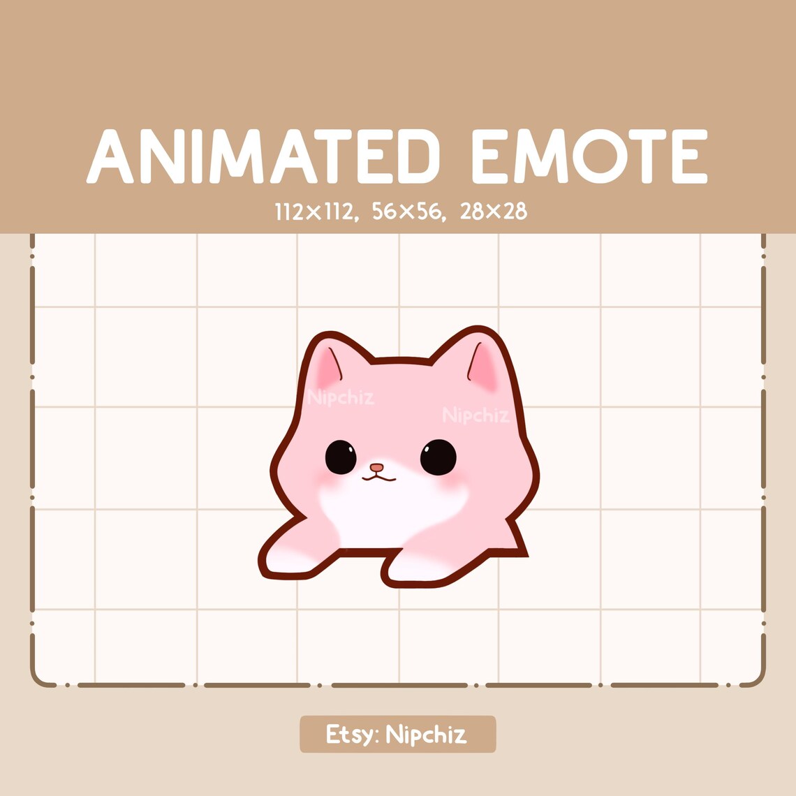 Animated Emote Adorable Pink Cat Slapping a Table / Adorable Cartoon ...