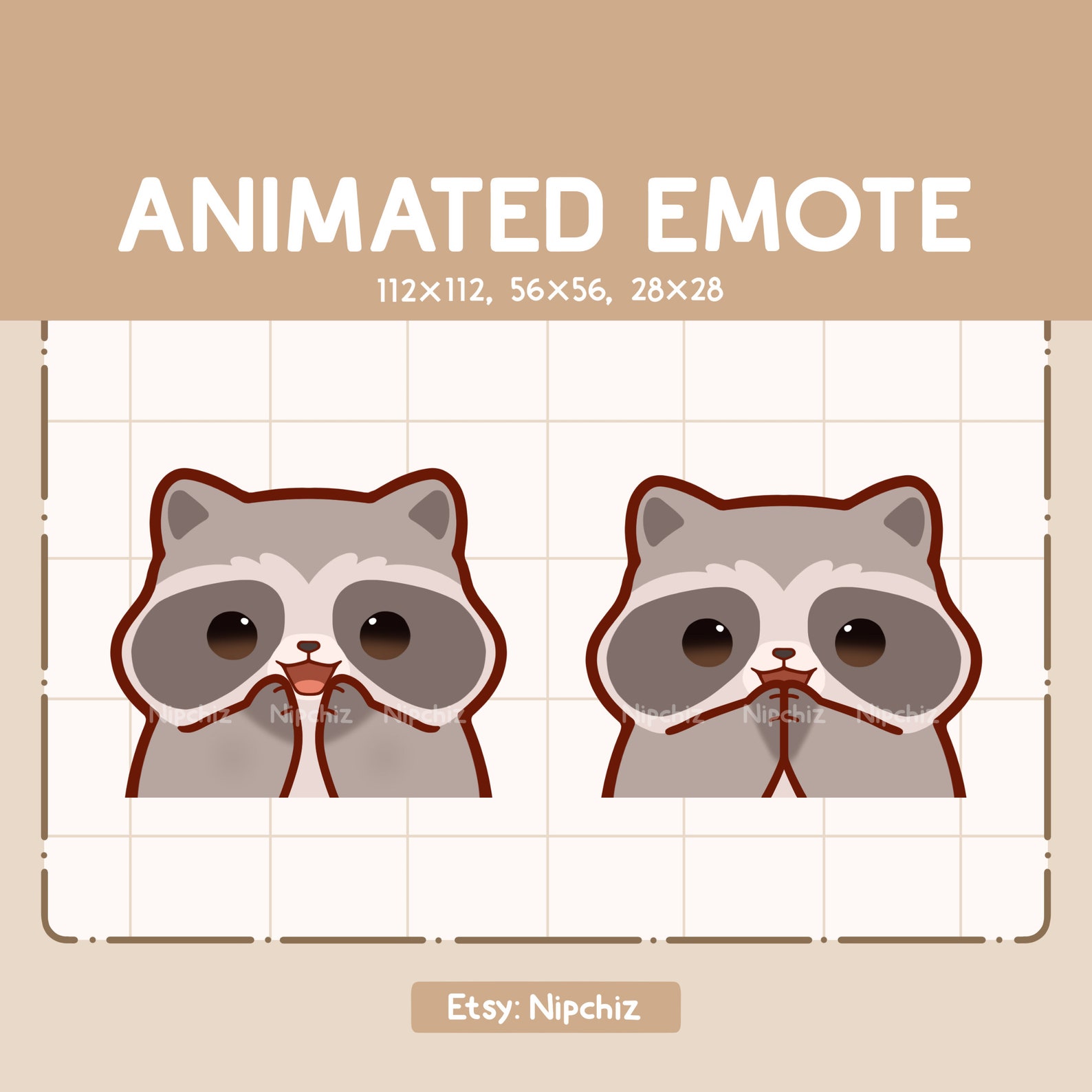 Animated Emote Cute Raccoon is Clapping His Hand / Emote for Streaming ...