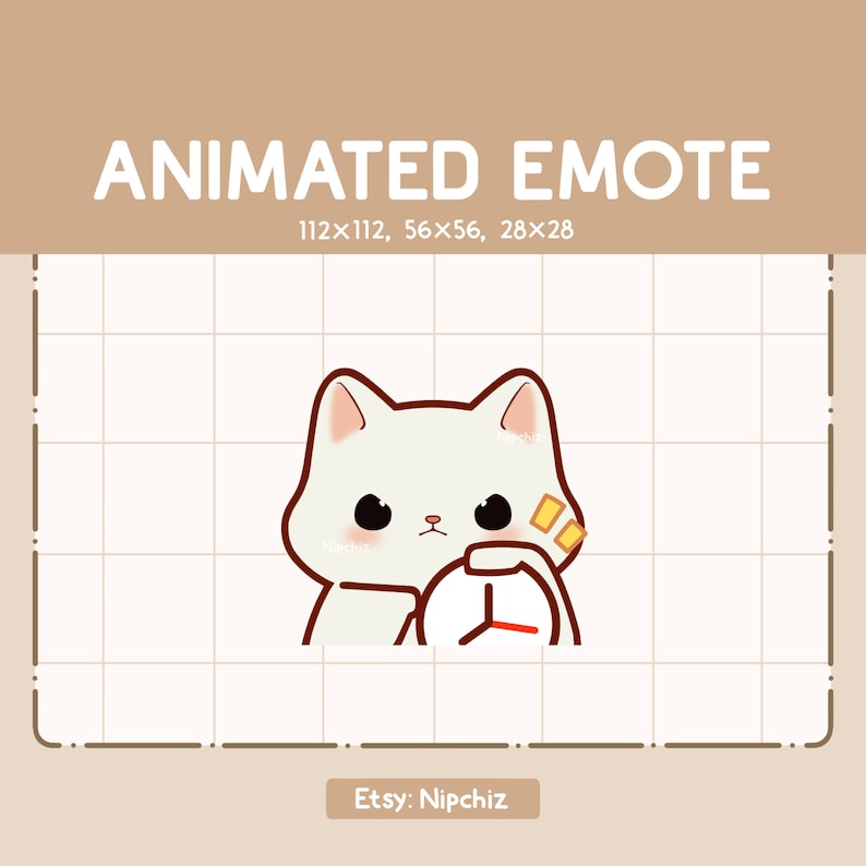 Animated Emote Angry White Cat Time is up / Emote for Streaming ...