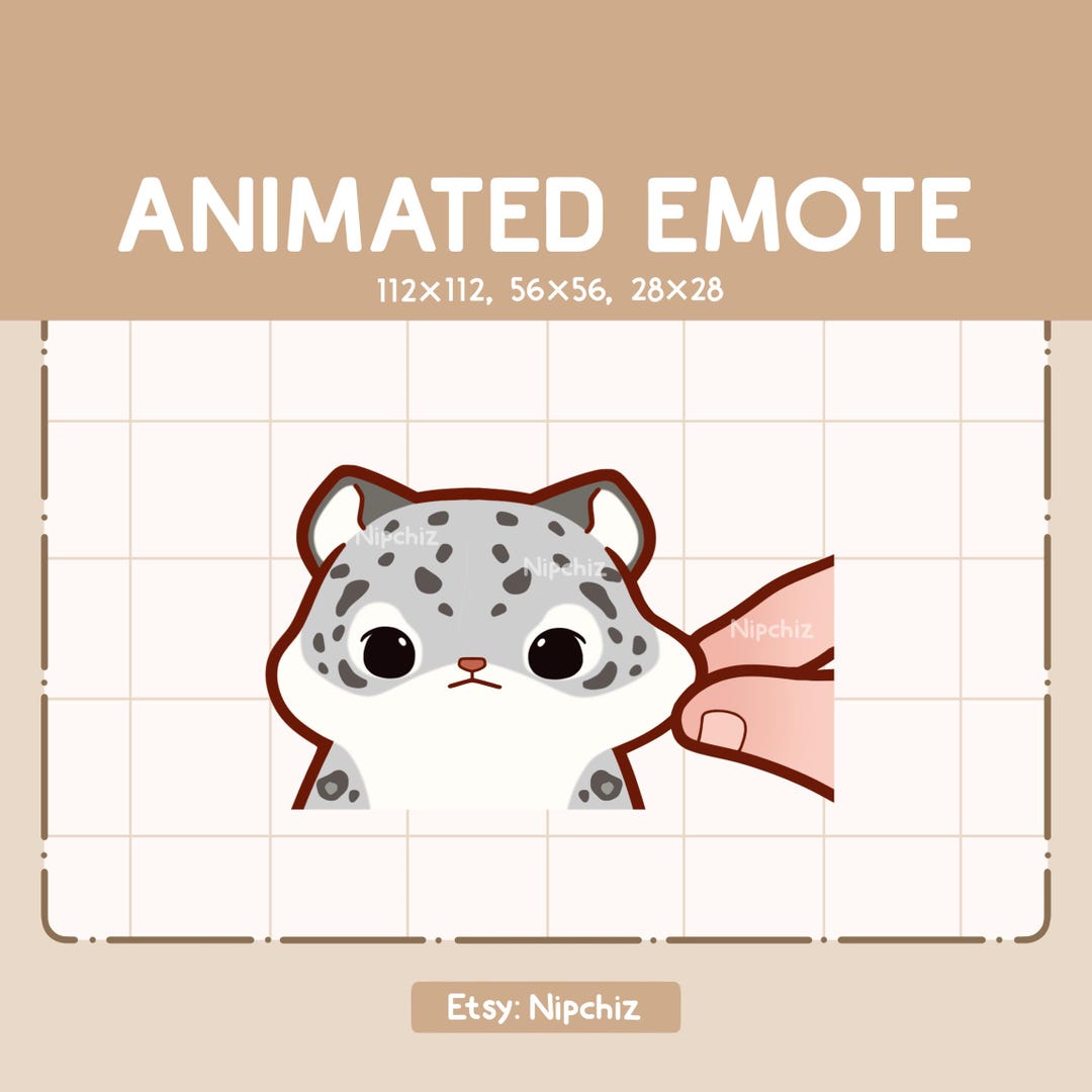 Animated Emote Chibi Snow Leopard Getting Pinched in the Cheek - Kawaii ...