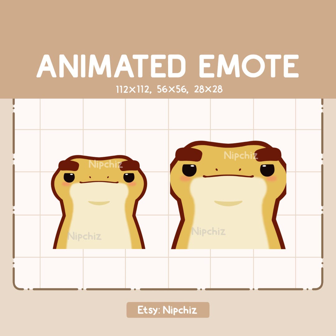 Animated Emote Chibi Yellow Gecko Lifting His Thick Fabulous Eyebrows ...