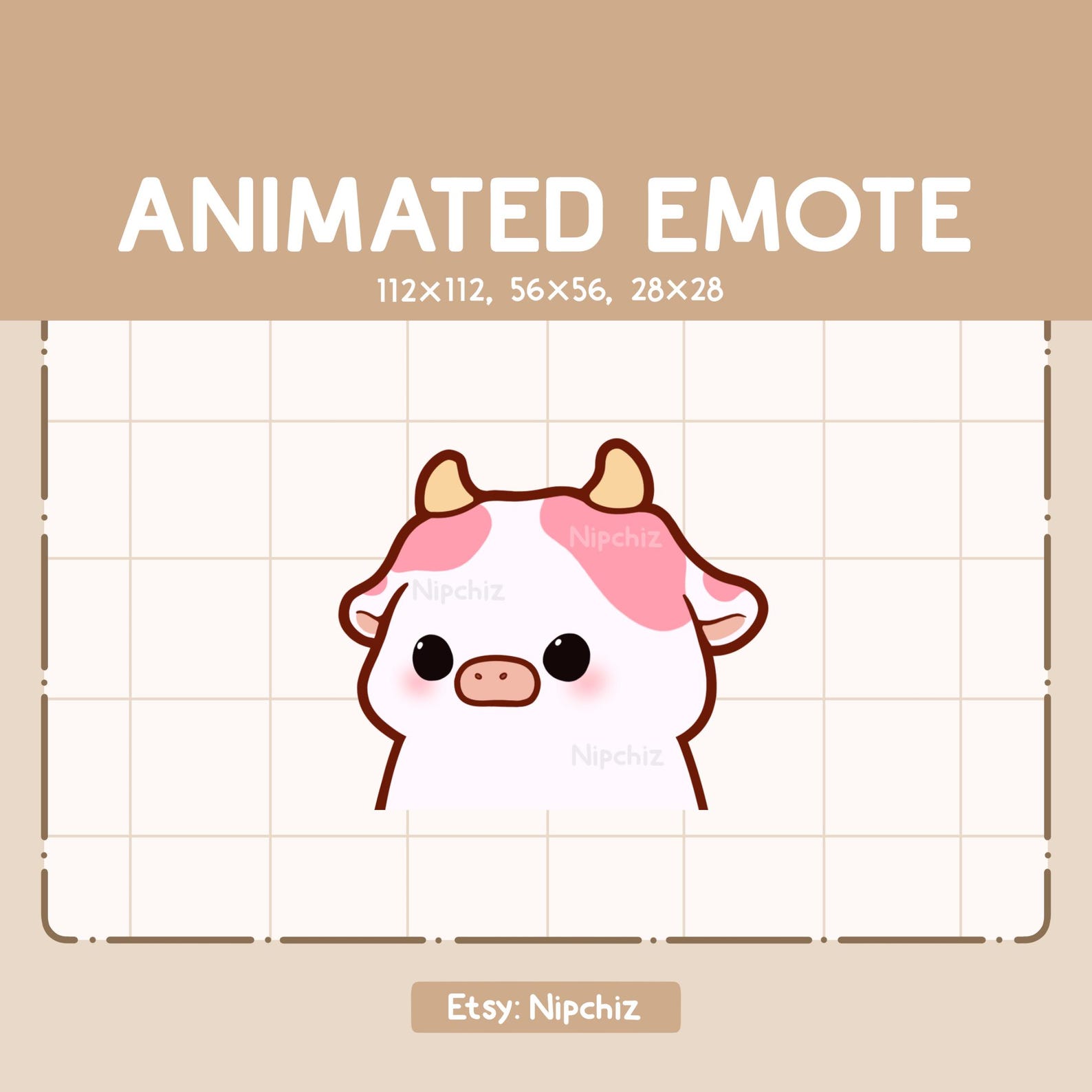 Animated Emote Adorable Pink Cow Walking Forward - Adorable Cartoon ...