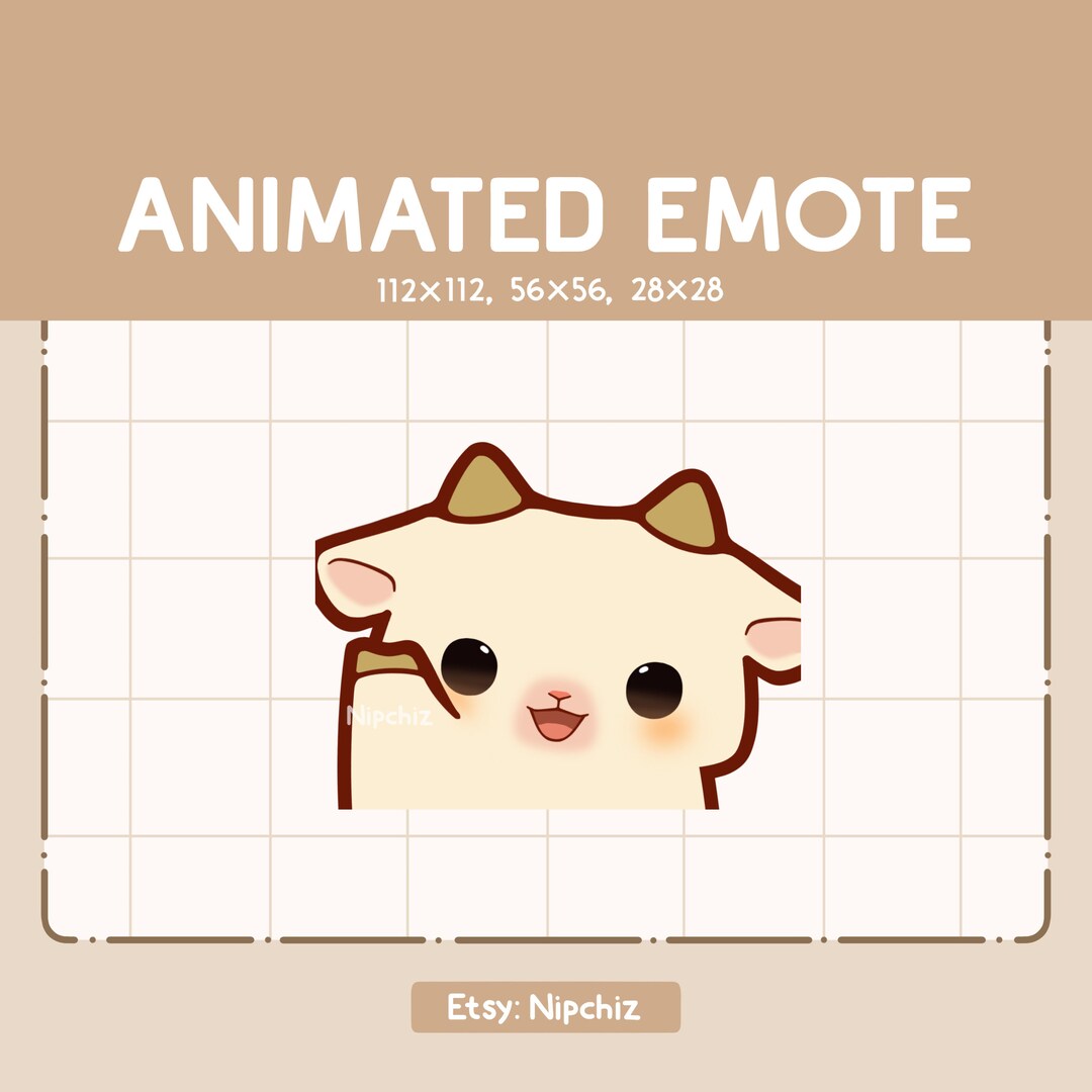 Animated Emote Cute White Goat Waving Hello Emote Hi Emote Emote for ...