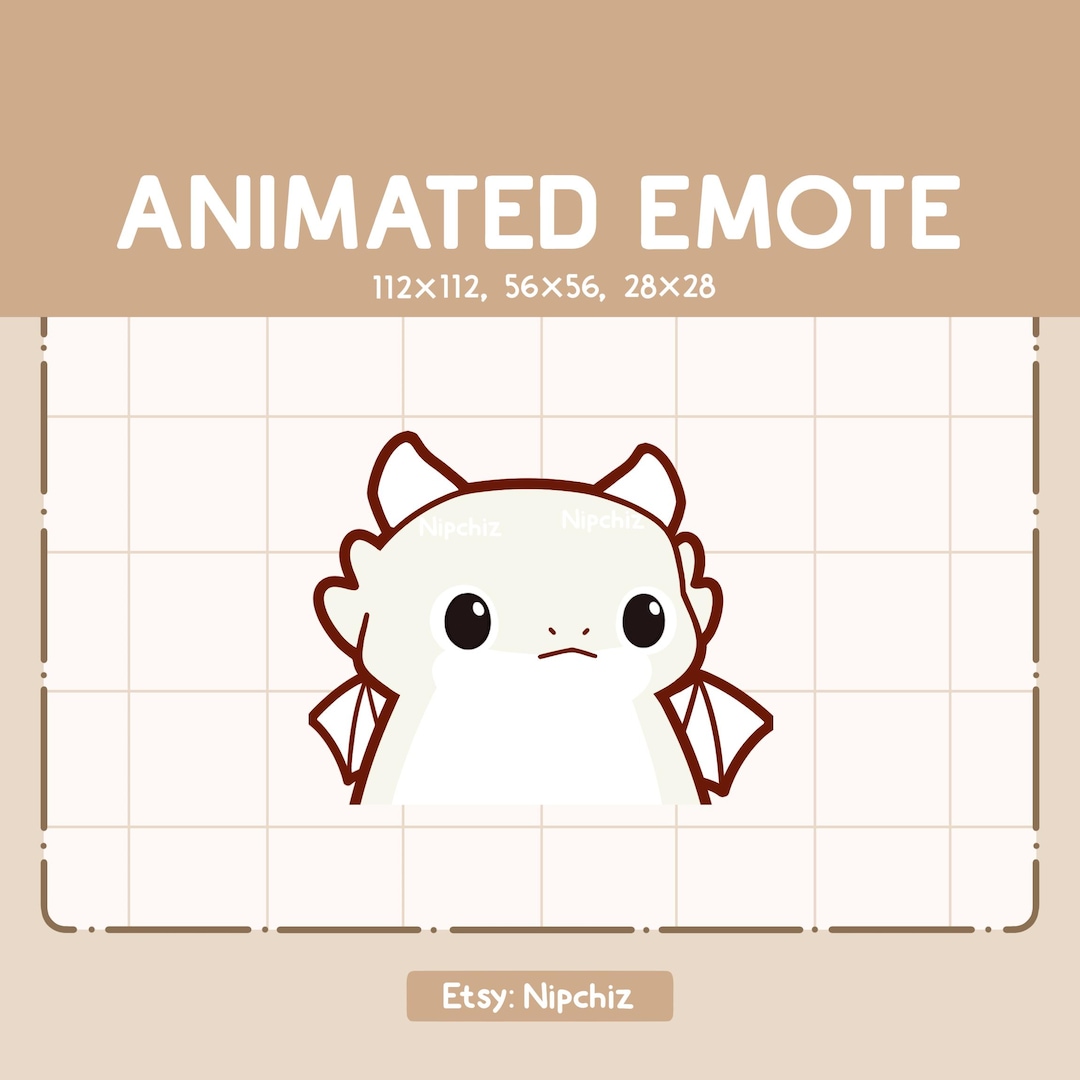 Animated Emote Cute White Dragon Shaking Head Emote - Funny Emote ...