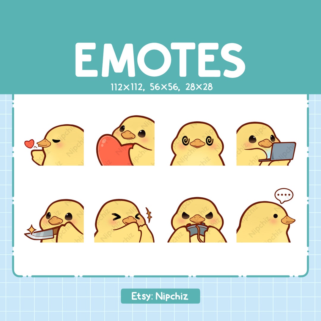 Chick Emotes / 8 Cute Chick Bundle / Emotes for Streamer Kawaii Emoji ...