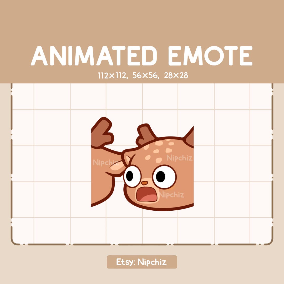 Animated Emote Chibi Shocked Deer is Surprised / Chibi Funny Emote ...