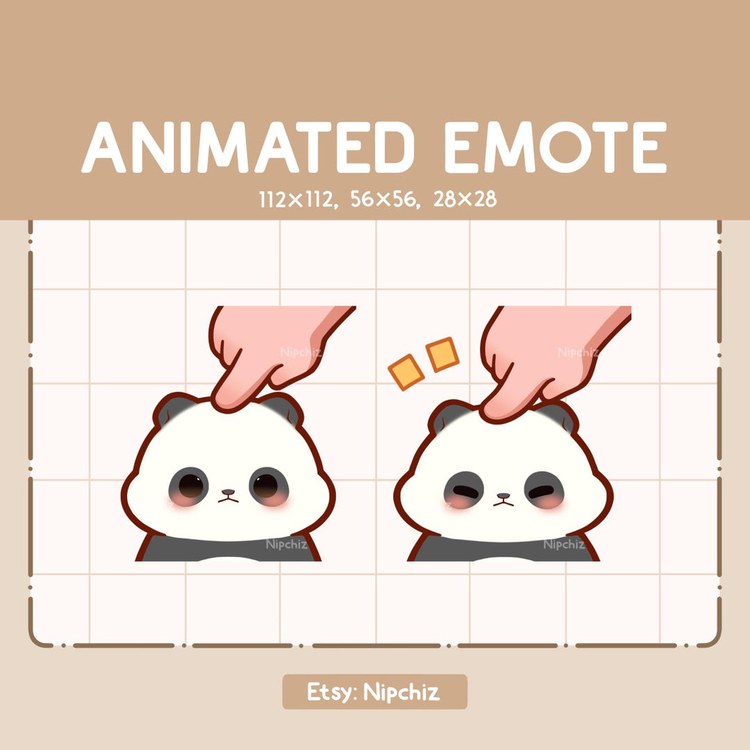 Animated Emote Panda Getting Pressed on the Head - Chibi Emote for ...