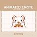 Animated Emote White Mouse is Eating a Cup of Popcorn - Cute Cartoon ...