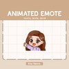 Animated Emote Chibi White Cat is Taking a Note / Cute Emote / Ready to ...