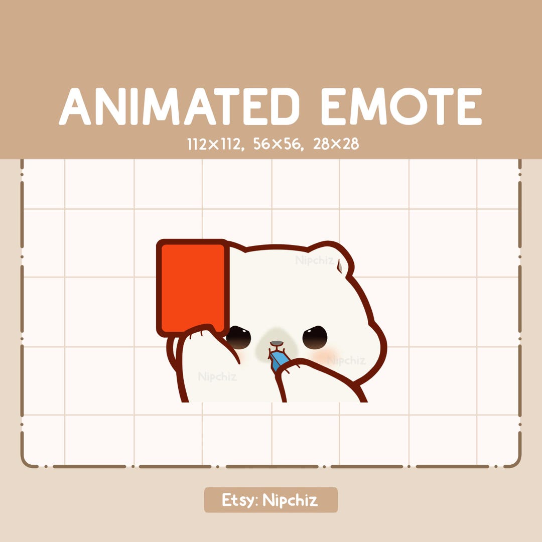 Animated Emote Kawaii Polar Bear Blowing Whistle and Showing a Red Card ...