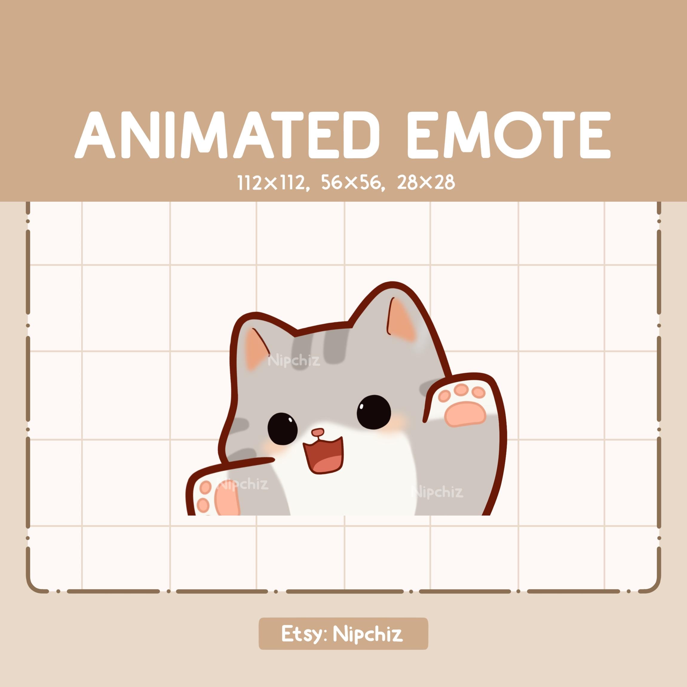 Animated Emote Cute Cheerful Gray Tabby Cat Dancing - Adorable Cartoon ...