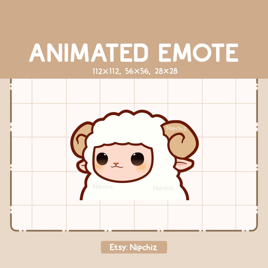 Animated Emote Cute Sheep Walking Forward / Chibi Funny Emote / Emote ...