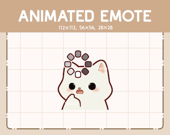 Animated Emote Chibi White Cat is Confused Showed by A Loading Sign ...