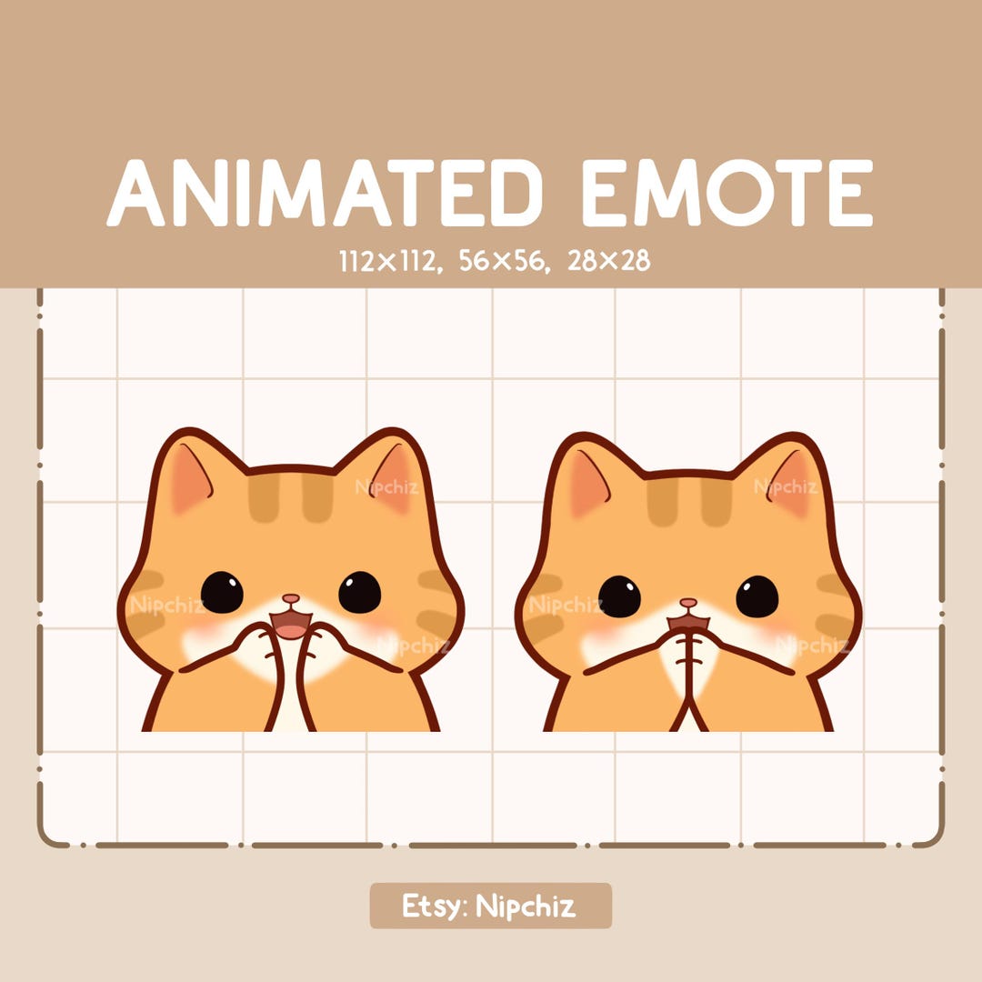 Animated Emote Orange Tabby Cat is Clapping His Hand - Funny Cartoon ...