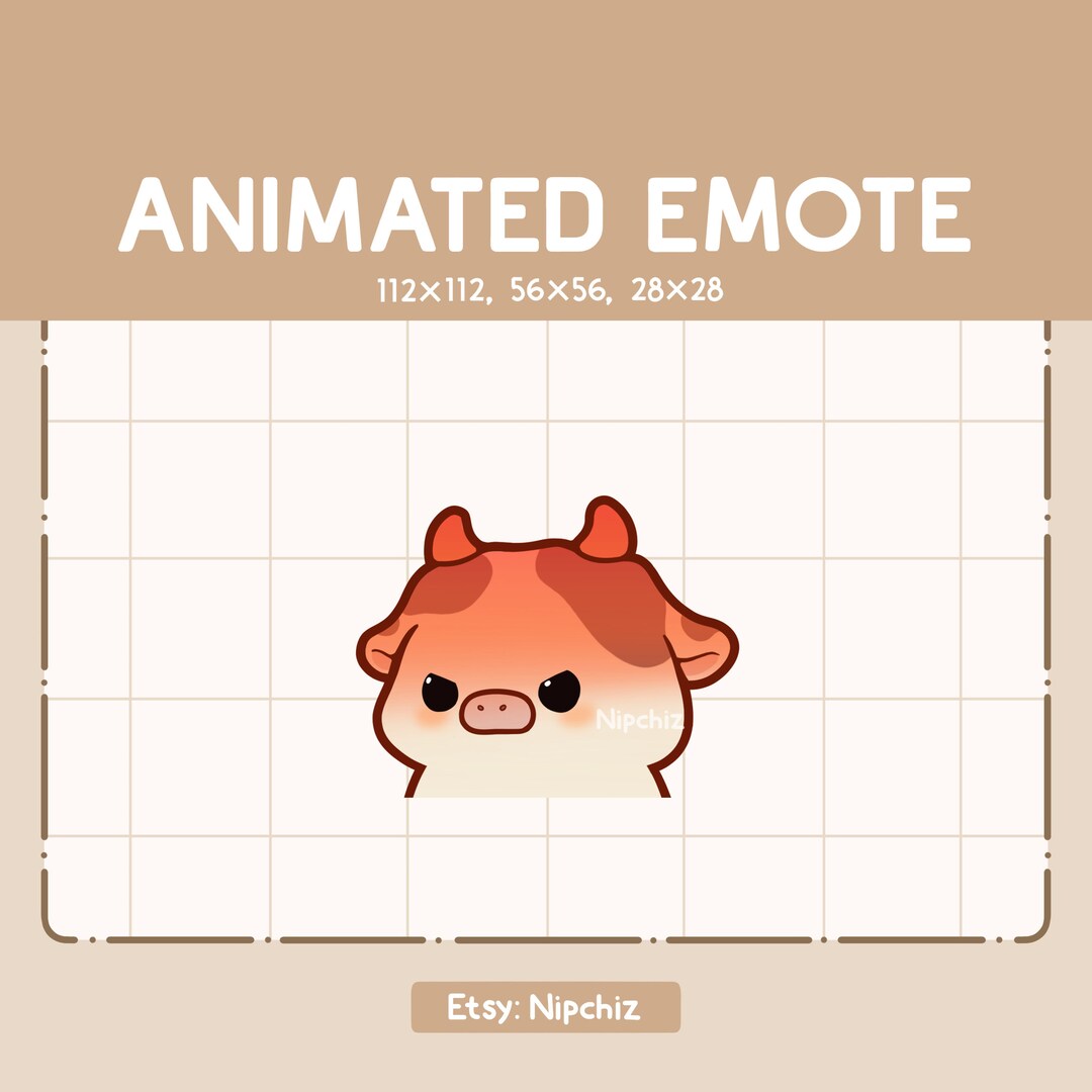 Animated Emote Angry Cow With A Red Face is Showing His Wrath Adorable ...