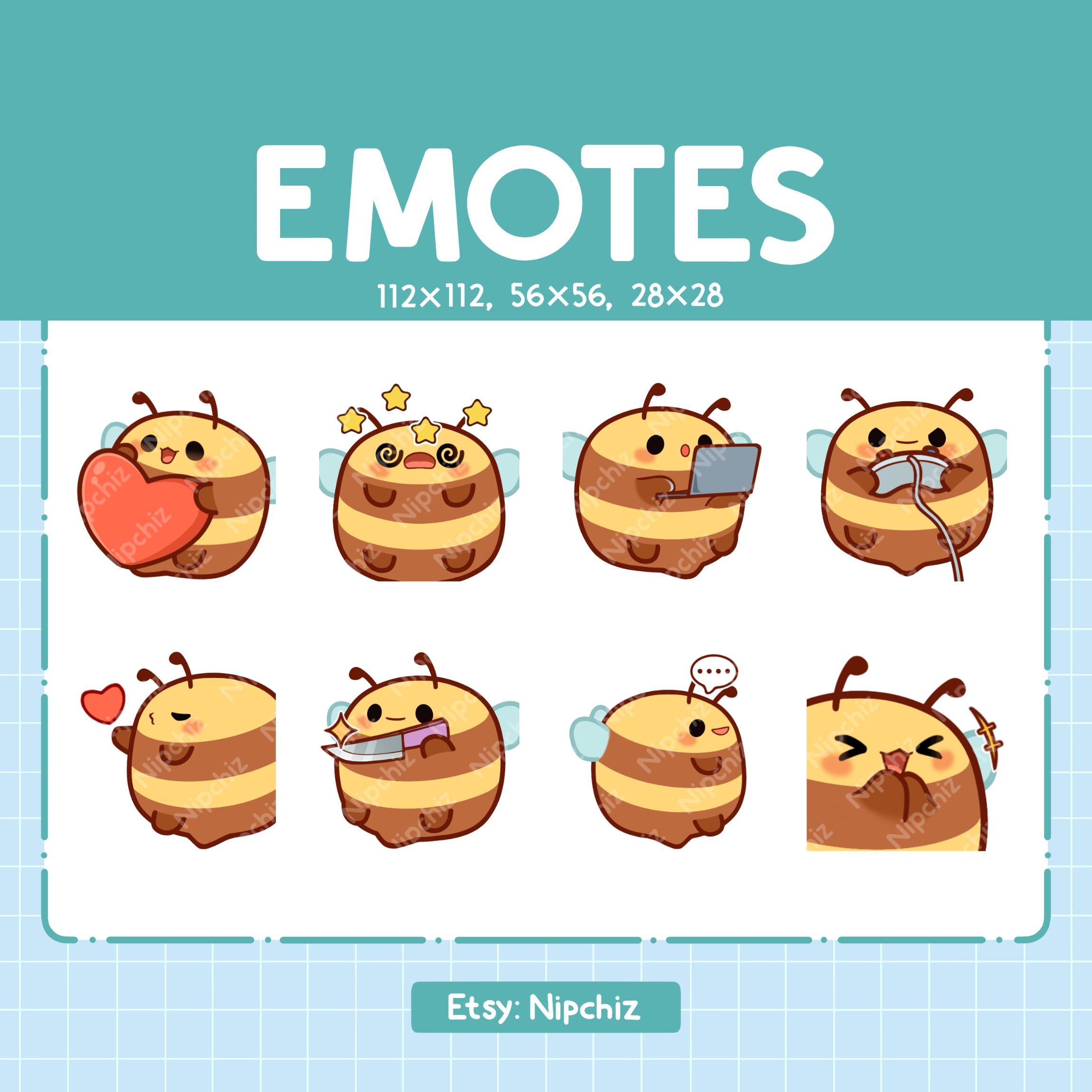 Cute Bee Emotes | 8 Emotes for Streamer | Cute Bee Emote Pack | Funny ...