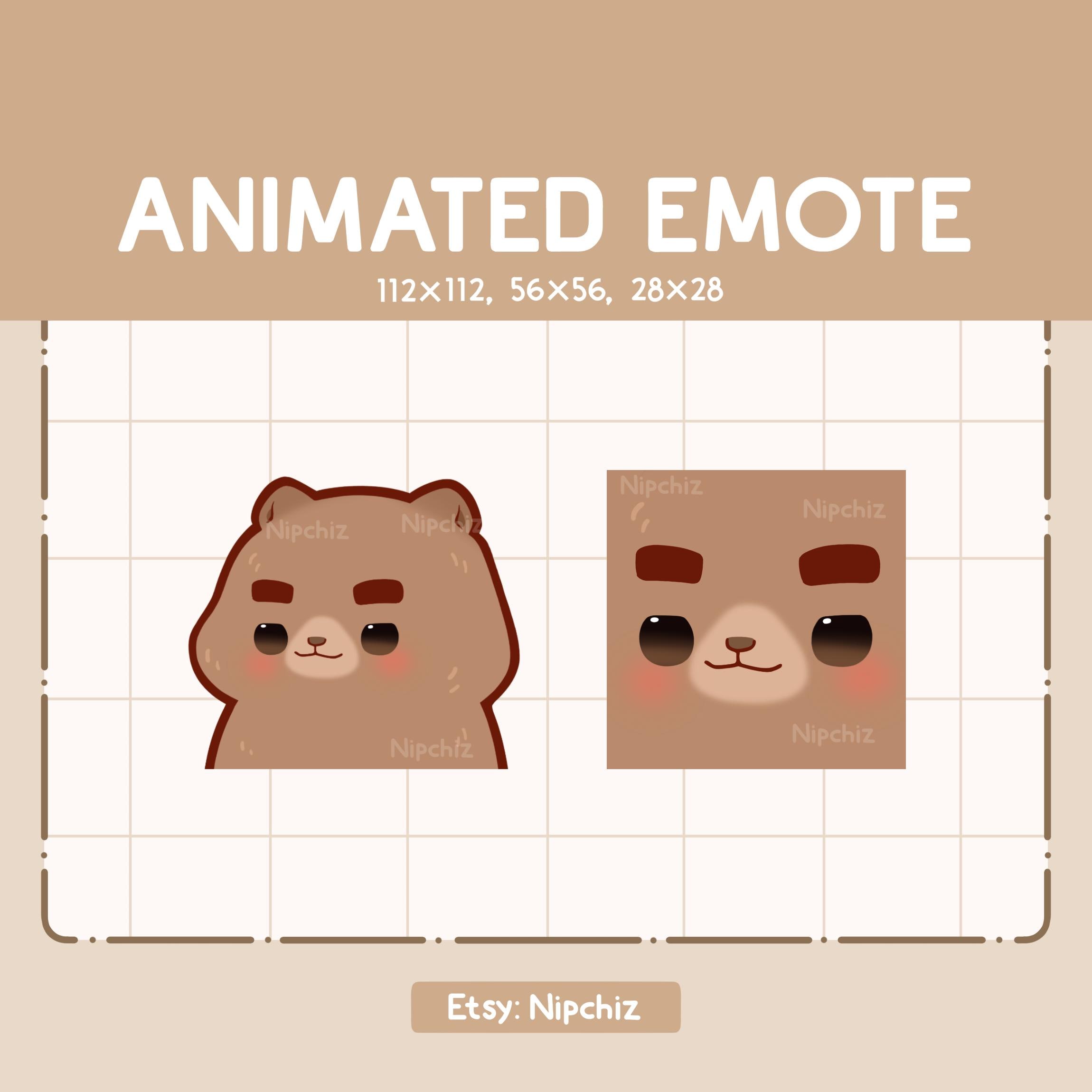Animated Emote Chibi Grizzly Bear Lifting His Thick Fabulous Eyebrows ...