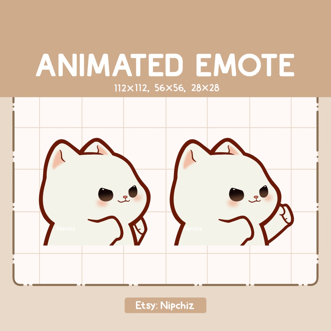 Animated Cute White Cat Punching Fast Emote / Ready to Use / Emote for ...