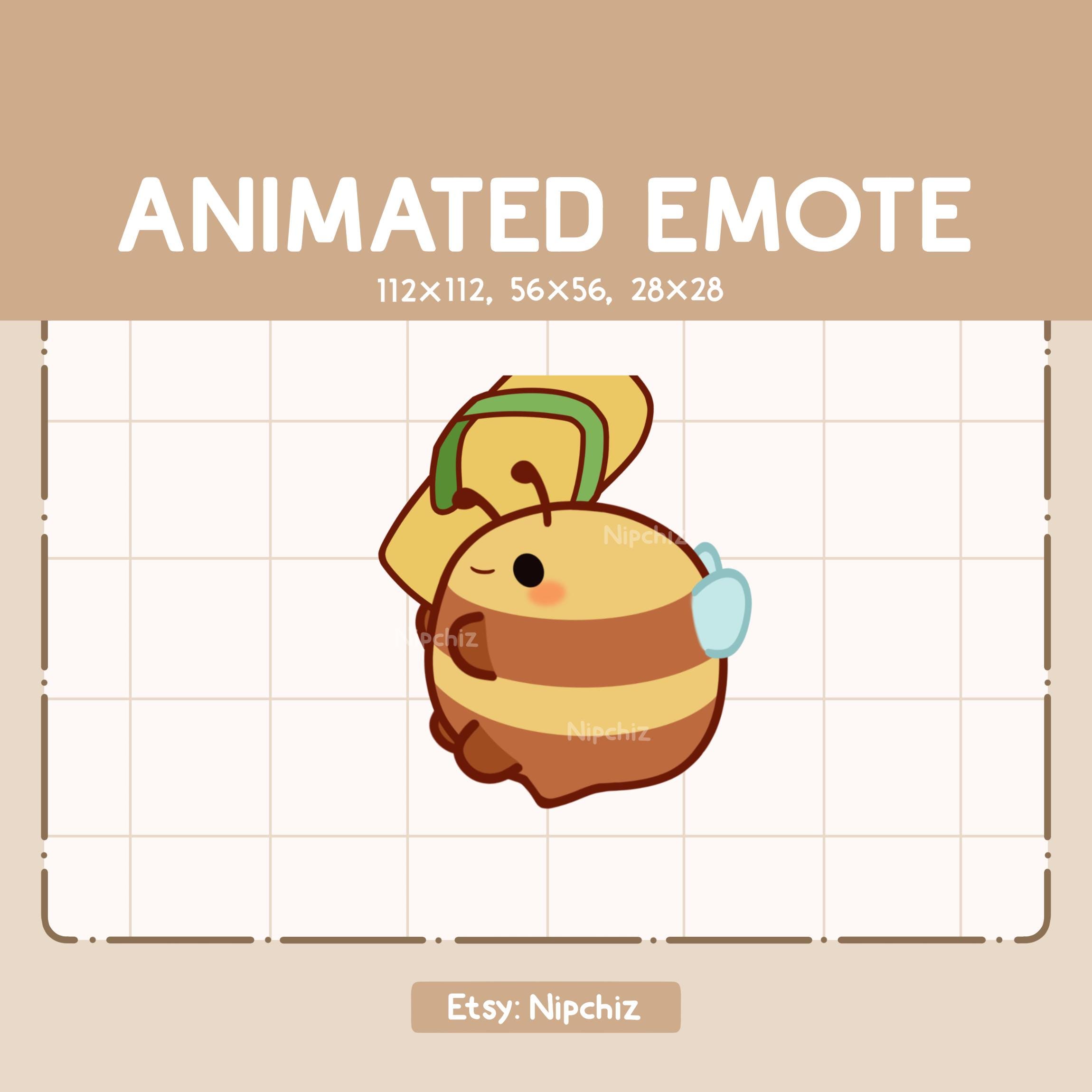 Animated Emote Adorable Bee is Throwing a Sandal - Kawaii Emote ...