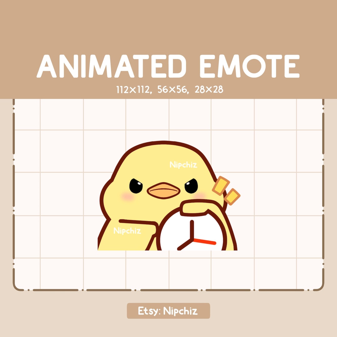 Animated Emote Angry Chick Time is up / Kawaii Emote / Adorable Emote ...