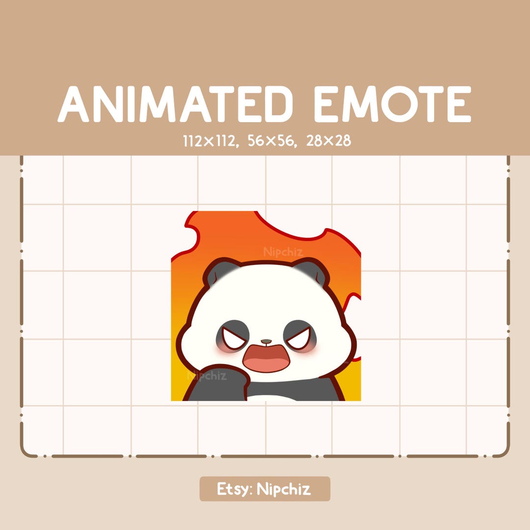Animated Emote Panda on Fire / Adorable Cartoon Emote / Ready to Use ...