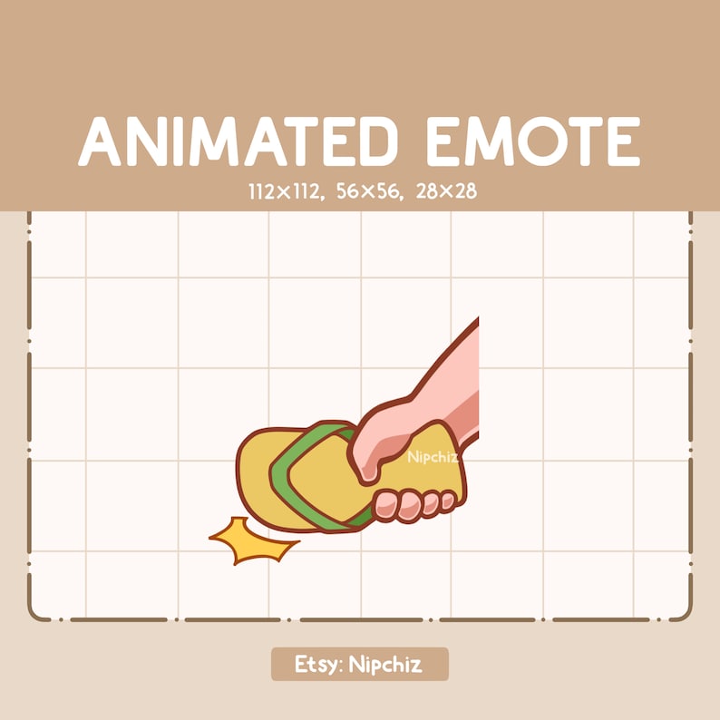 Animated Emote - Cute Hand and Sandal - Cartoon Sandal Emote for ...