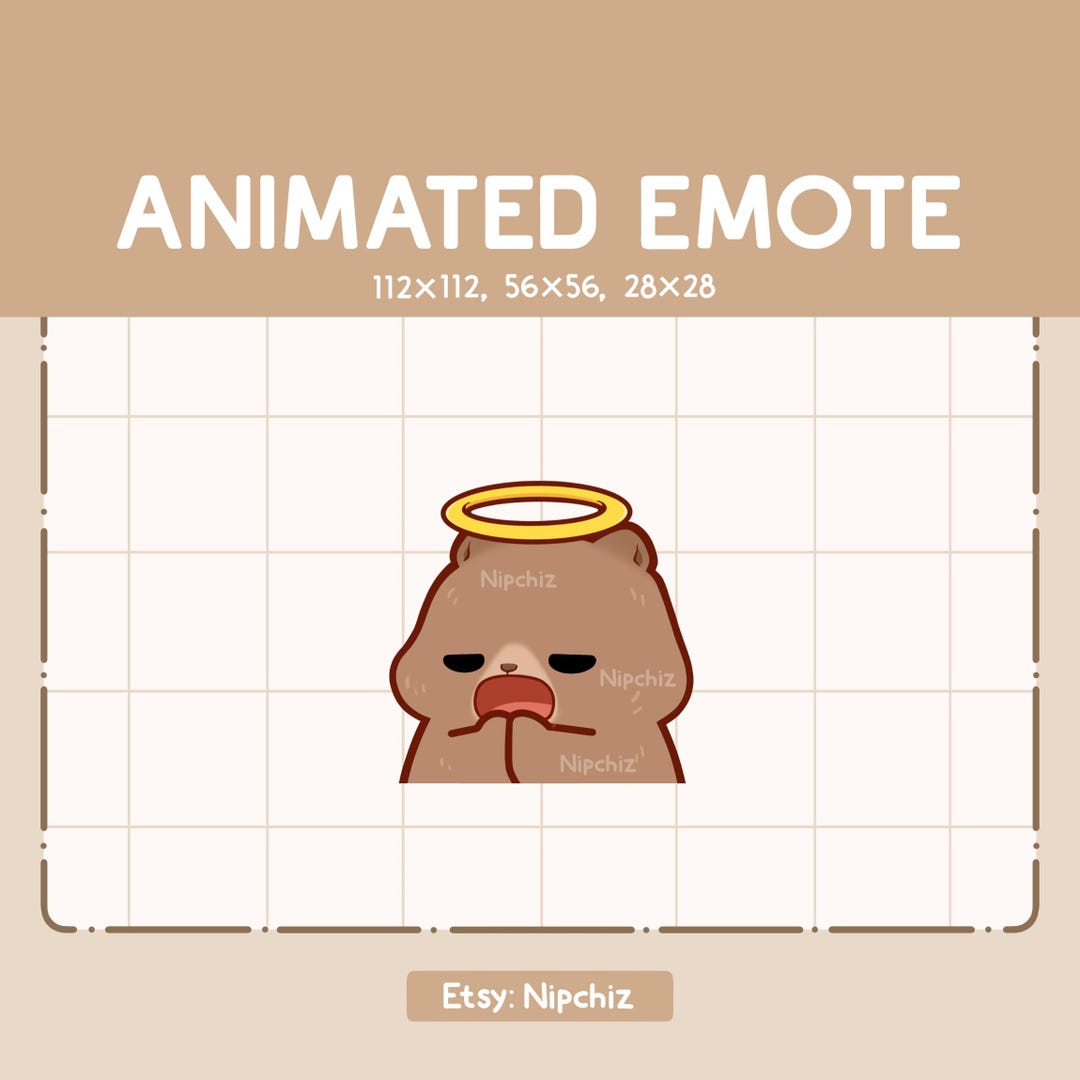 Animated Emote Cute Grizzly Bear is Praying Seriously - Adorable Emote ...