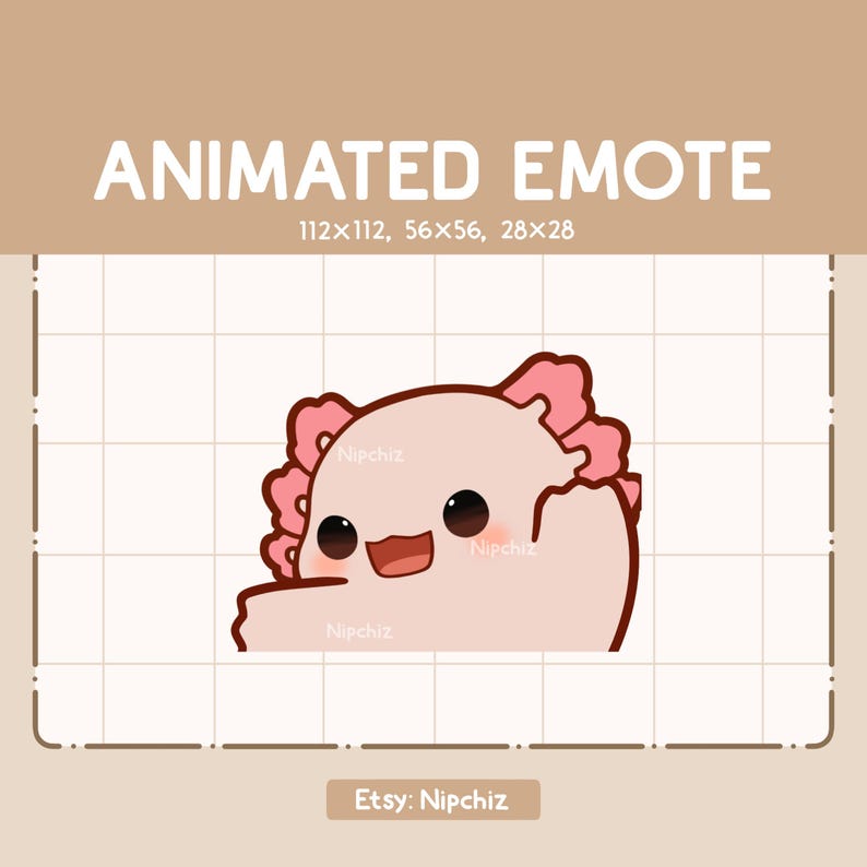 Animated Emote Cute Cheerful Axolotl Dancing - Funny Cartoon Emote ...