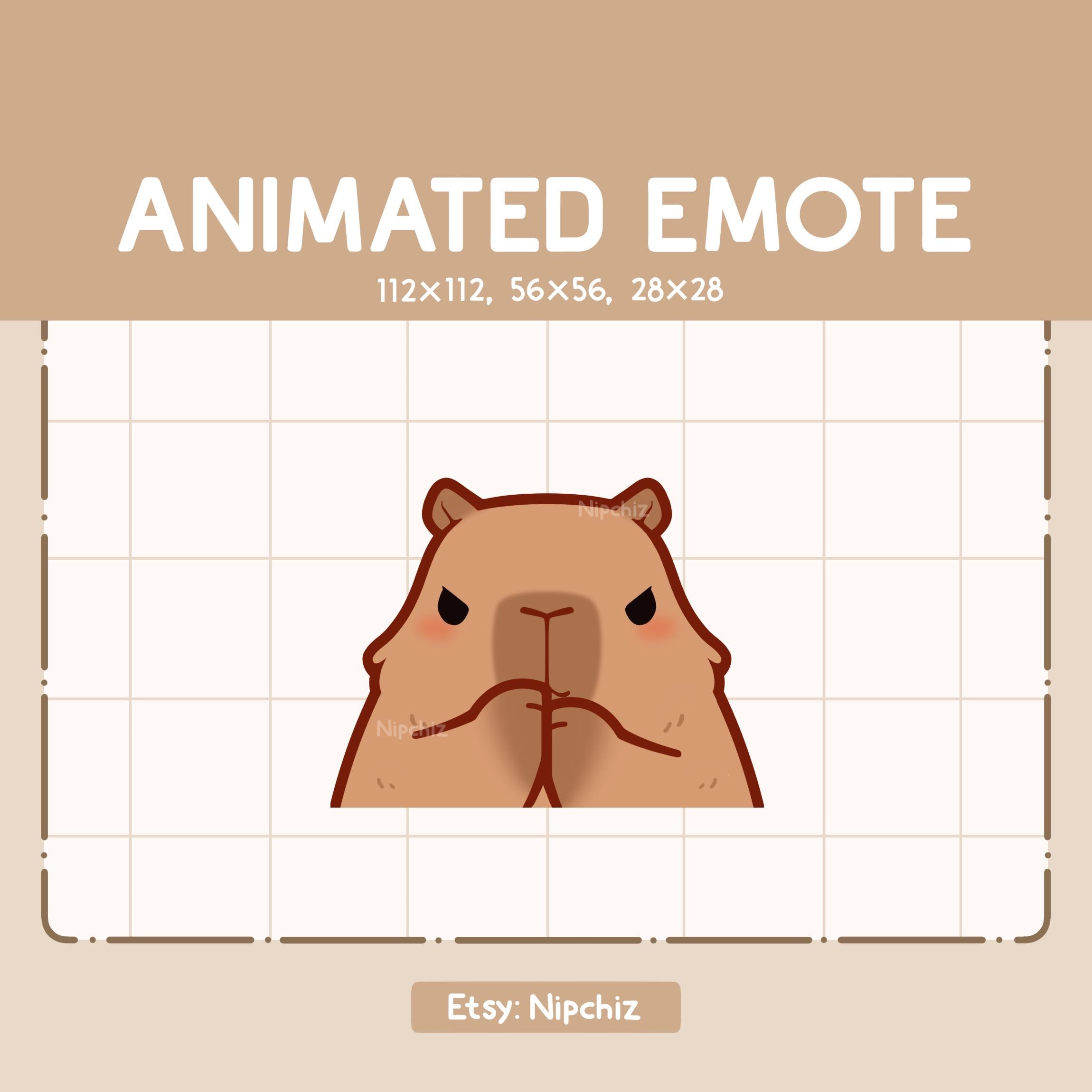 Animated Emote Cute Capybara Has a Plan With Scheming Face - Adorable ...