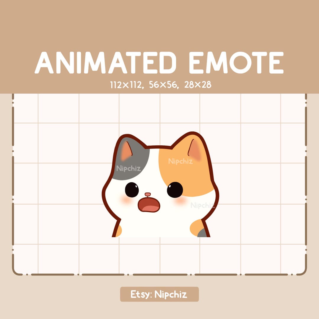 Animated Emote Chibi Calico Cat is Talking / Kawaii Cartoon Emote ...