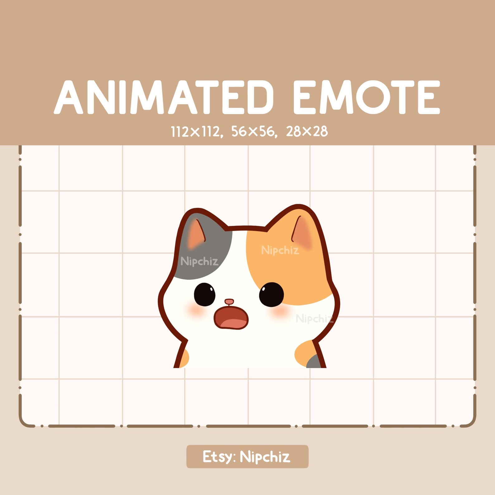 Animated Emote Chibi Calico Cat is Talking / Kawaii Cartoon Emote ...