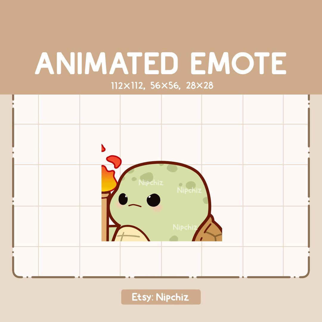 Animated Emote Turtle Walking and Holding a Torch / Ready to Use / Cute ...