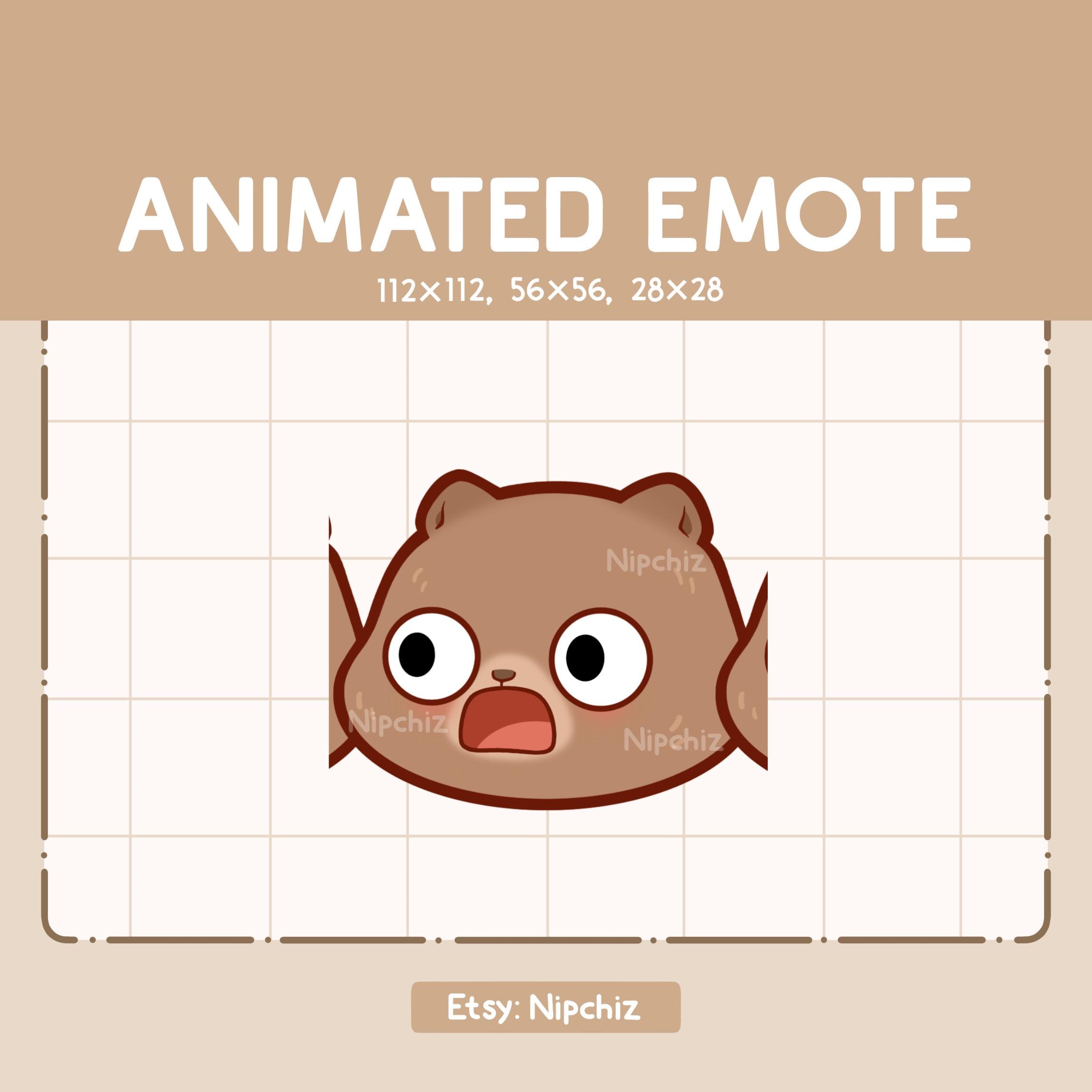 Animated Emote Chibi Shocked Grizzly Bear is Surprised / Kawaii Cartoon ...