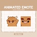 Animated Emote Chibi Highland Cow Lifting His Thick Fabulous Eyebrows ...