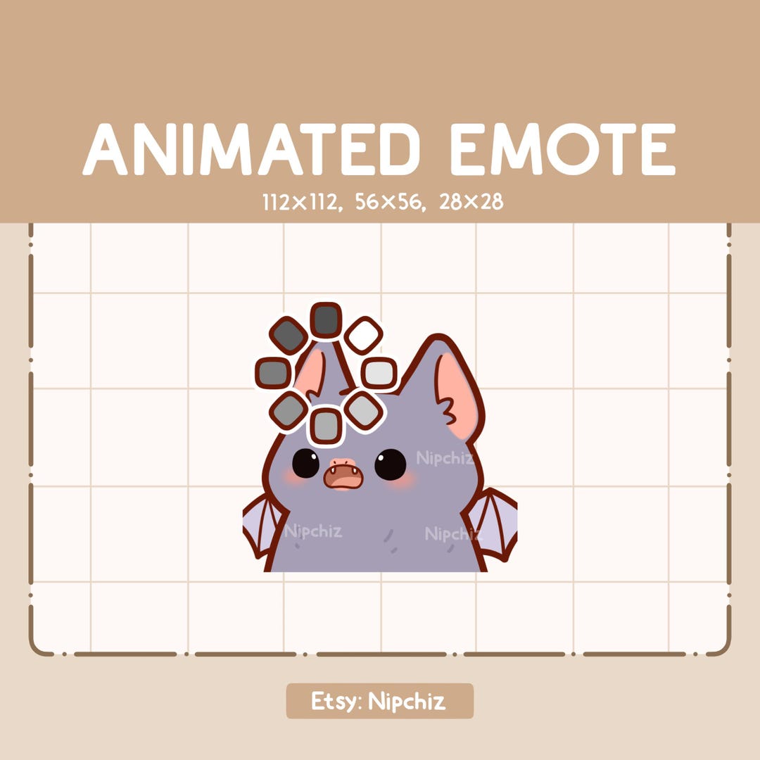 Animated Emote Chibi Bat is Confused Showed by a Loading Sign / Cute ...