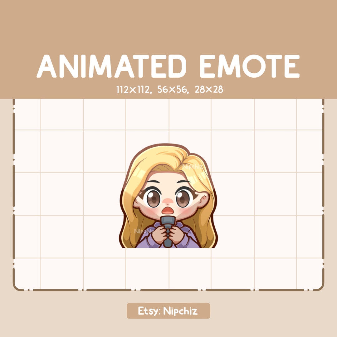 Animated Emote Girl Long Straight Blonde Hair Flashlight Face / Scary ...