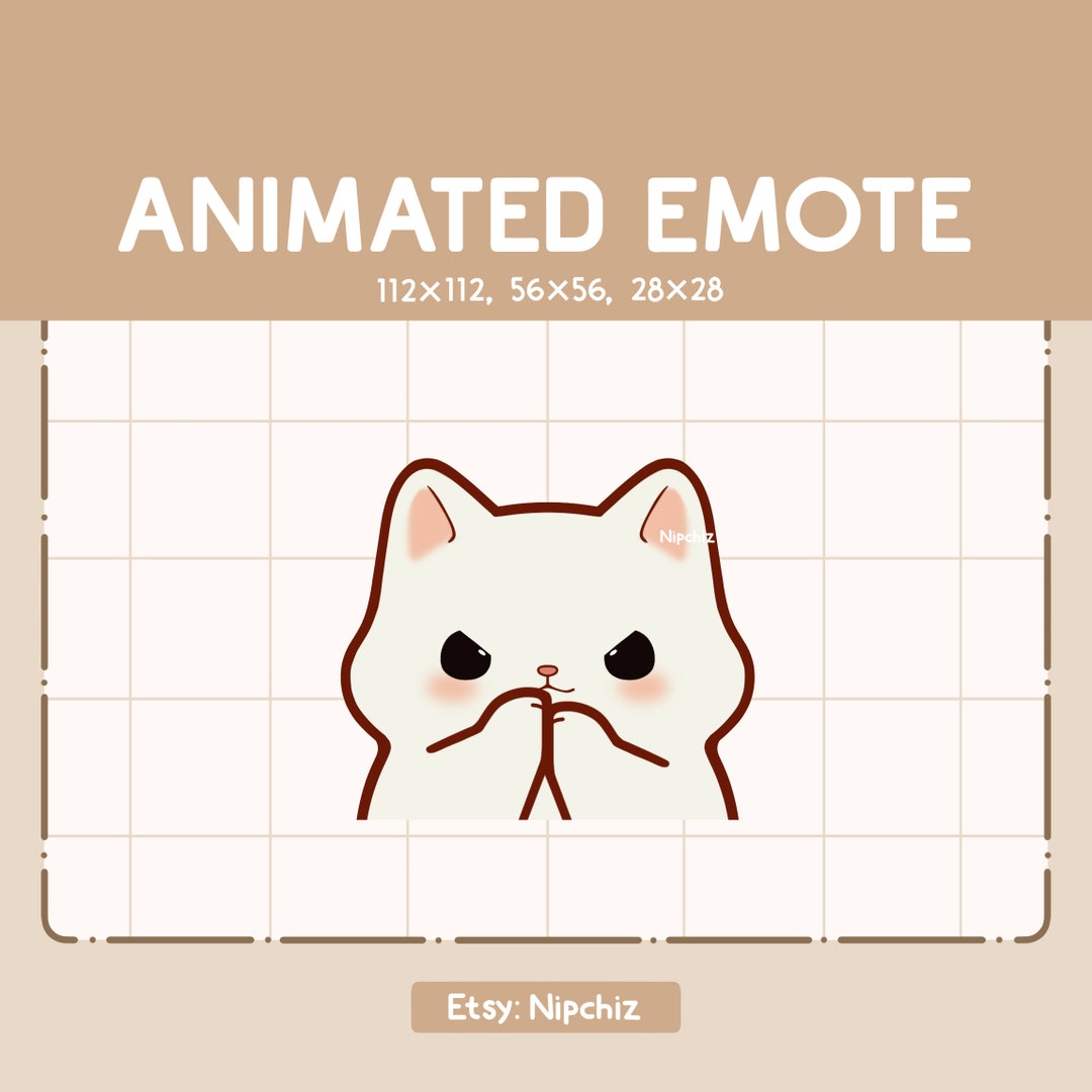 Animated Emote Cute Cat Has a Plan With Scheming Face / Emote for ...