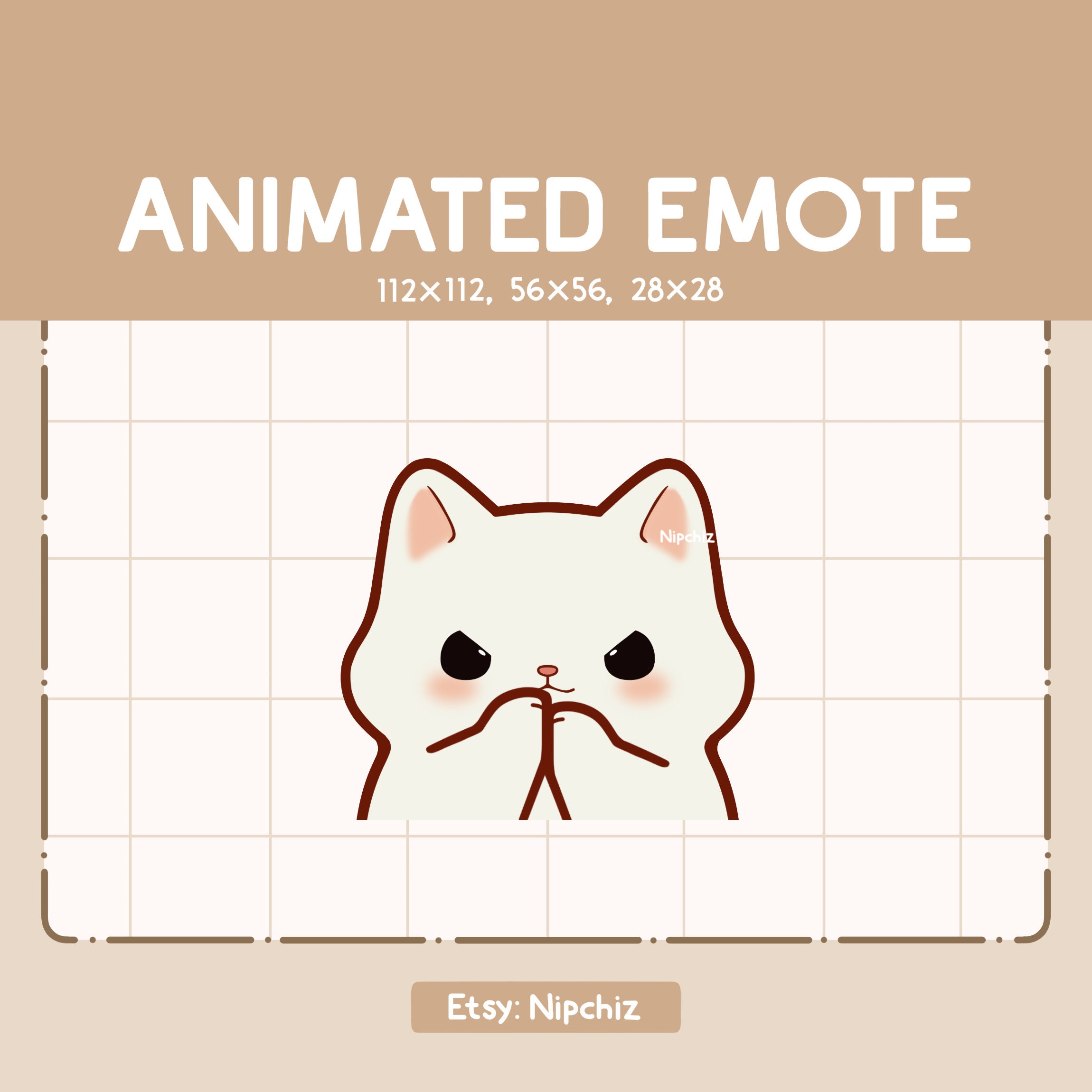 Animated Emote Cute Cat Has a Plan With Scheming Face / Emote for ...